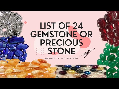 List of 24 Gemstones or Precious Stones with Names, Pictures and Colors