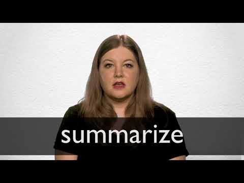 Traducción en español de “SUMMARIZE” | Collins Diccionario inglés-español
