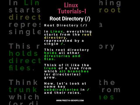 Linux Tutorials - 1 Root Directory (/) #education #peethidevops #Linux Basics #LinuxFileSystem