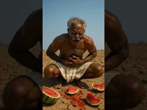 Man's stomach hurts after eating Watermelon - Bear injects him #shorts #ai