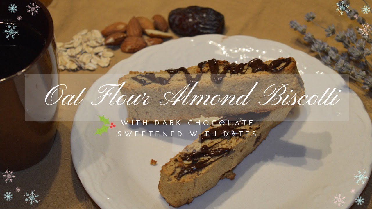 Homemade HEALTHY BISCOTTI - Oat Flour Almond w/ Dark Chocolate & Dates (Plus, How to make BUTTER)