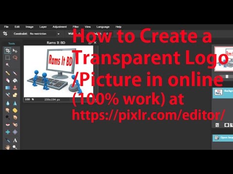 How to make a Transparent Logo or Picture in online with pixlr editor