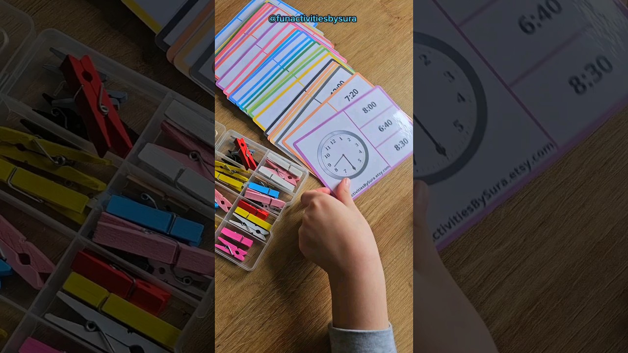 Telling the time clip cards #maths #learningtime #clock #games #printable #shorts #fyp
