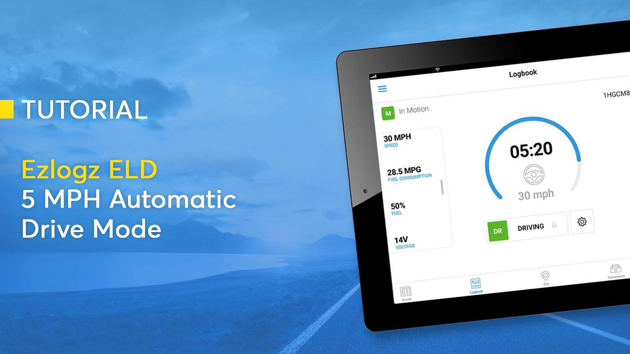 Ezlogz ELD 5 MPH Automatic Drive Mode | Tutorial