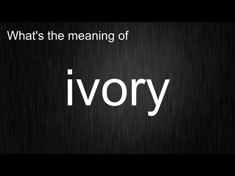 Uncovering the True Meaning of "ivory"! How Should It Be Pronounced?