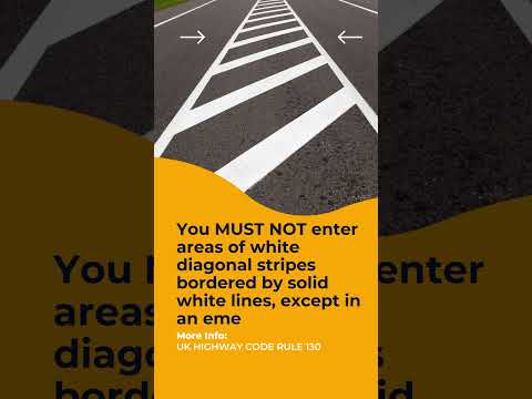 UK Highway Code Rule 130: Areas of White Diagonal Stripes