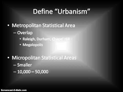 AP Human Geography - Defining Urban