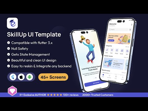 SkillUp UI Template: Learning education courses app in Flutter 3.x (Android, iOS) UI app template