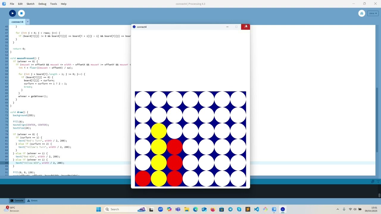 Build Connect Four Game in Processing IDE | Java Game Programming