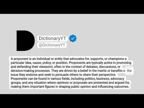 Proponent Meaning in English