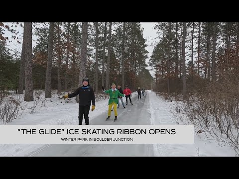 The Glide ice skating ribbon in Boulder Junction opens to the public