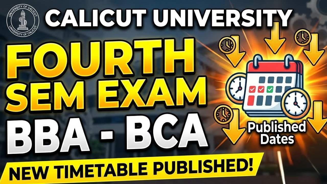 FYUG 4thSem BBA/BCA Exam Timetable| Calicut University NewTimetable #fourthsemester #bba #timetable