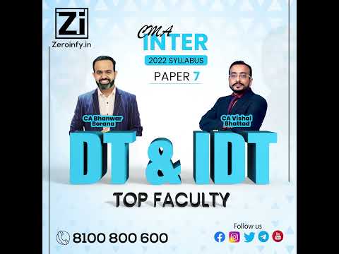 CMA Inter Direct Tax and Indirect Tax Paper 7 2022 Syllabus By CA Bhanwar Borana and Vishal Bhattad
