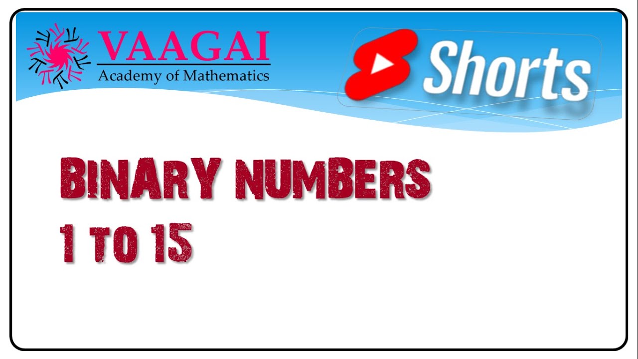 Easy Way to Write Binary Numbers 1 to 15 #shorts