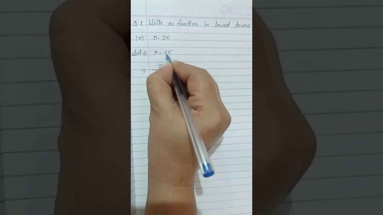 How to convert decimal number into fraction in lowest terms Class VI // mathematic one //