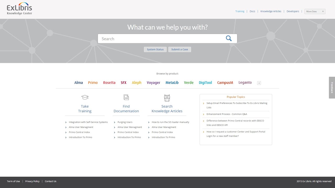Introducing the Ex Libris Knowledge Center