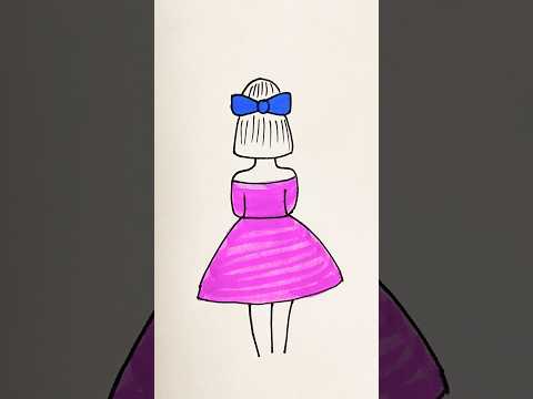 Cute barbie doll drawing step by step #shortsfeed #drawing #youtubeshorts