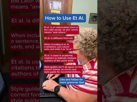 How to Use Et Al. #latin #english #americanenglish #englishgrammar #aspiringauthor #ytshortsvideo
