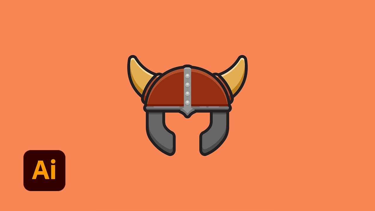 Drawing a Viking Helmet (Adobe Illustrator CC Speed Vector Art)