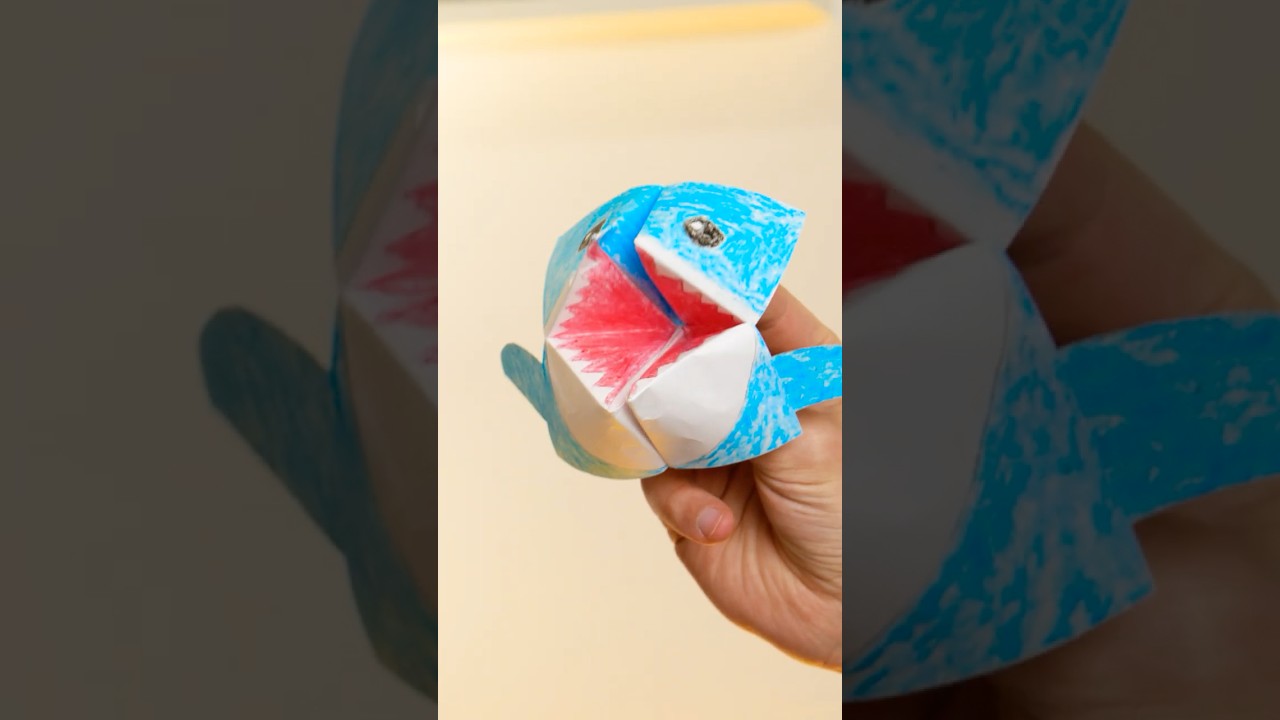How to Craft a Baby Shark Toy out of Paper! 🦈💙 #drawing #art #kids
