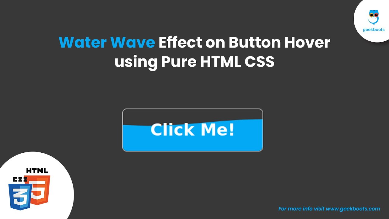 Creating Water Wave Effect on Button Hover using Pure HTML & CSS | Geekboots
