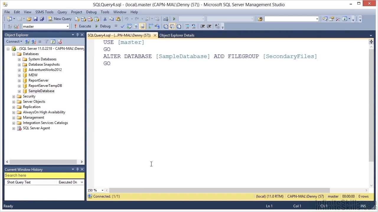 Microsoft SQL Server 70-462 Tutorial | Adding New Filegroups