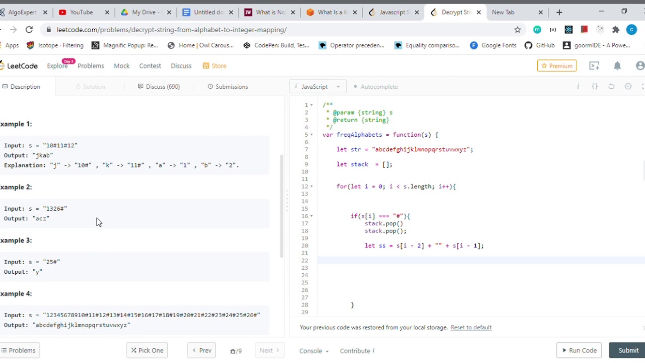 LeetCode - Decrypt String from Alphabet to Integer Mapping