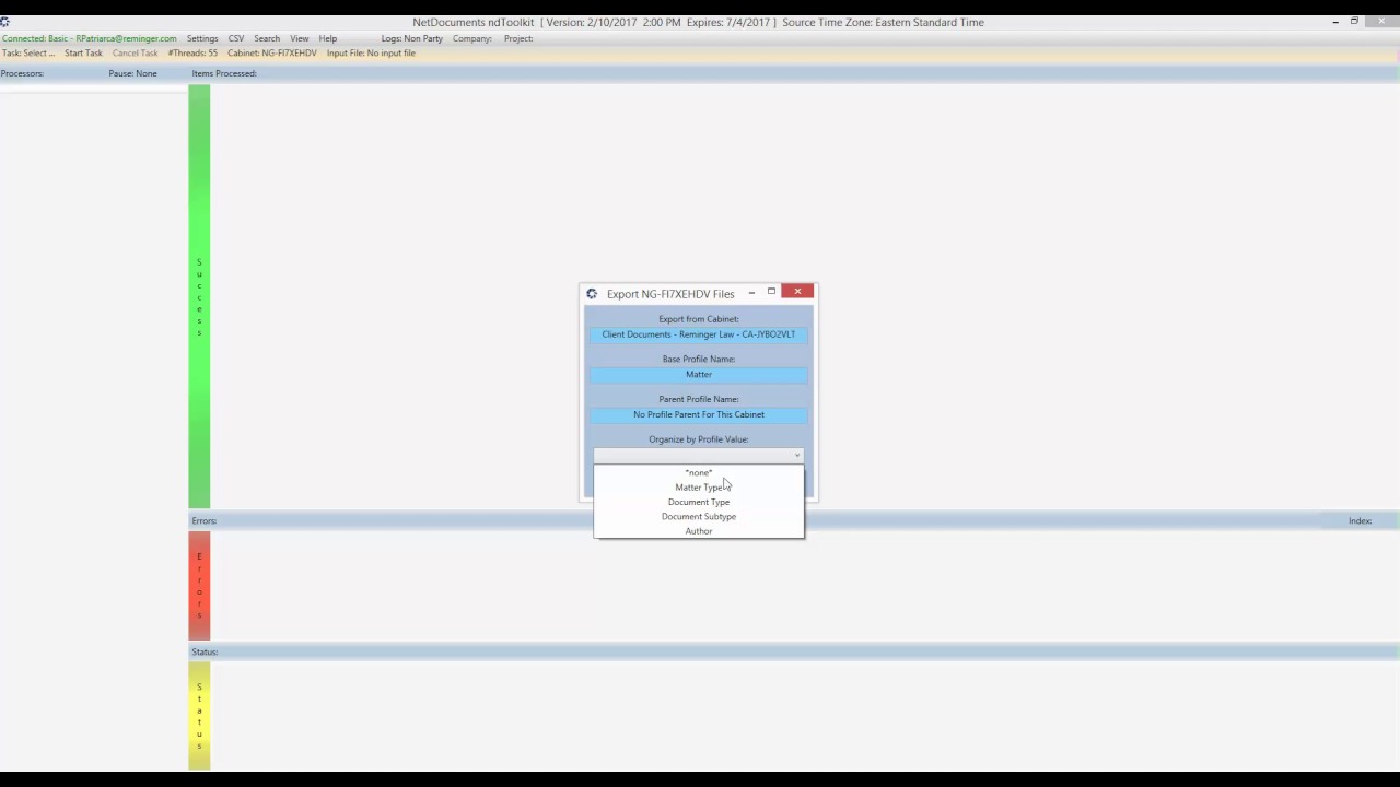 Exporting from Netdocuments