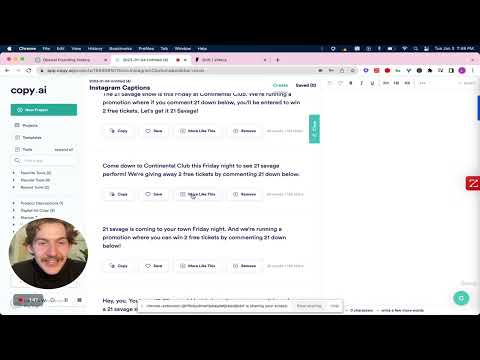 Using Copy AI for Instagram Captions Video Lecture - ChatGPT for Everything: How to Use ChatGPT ...