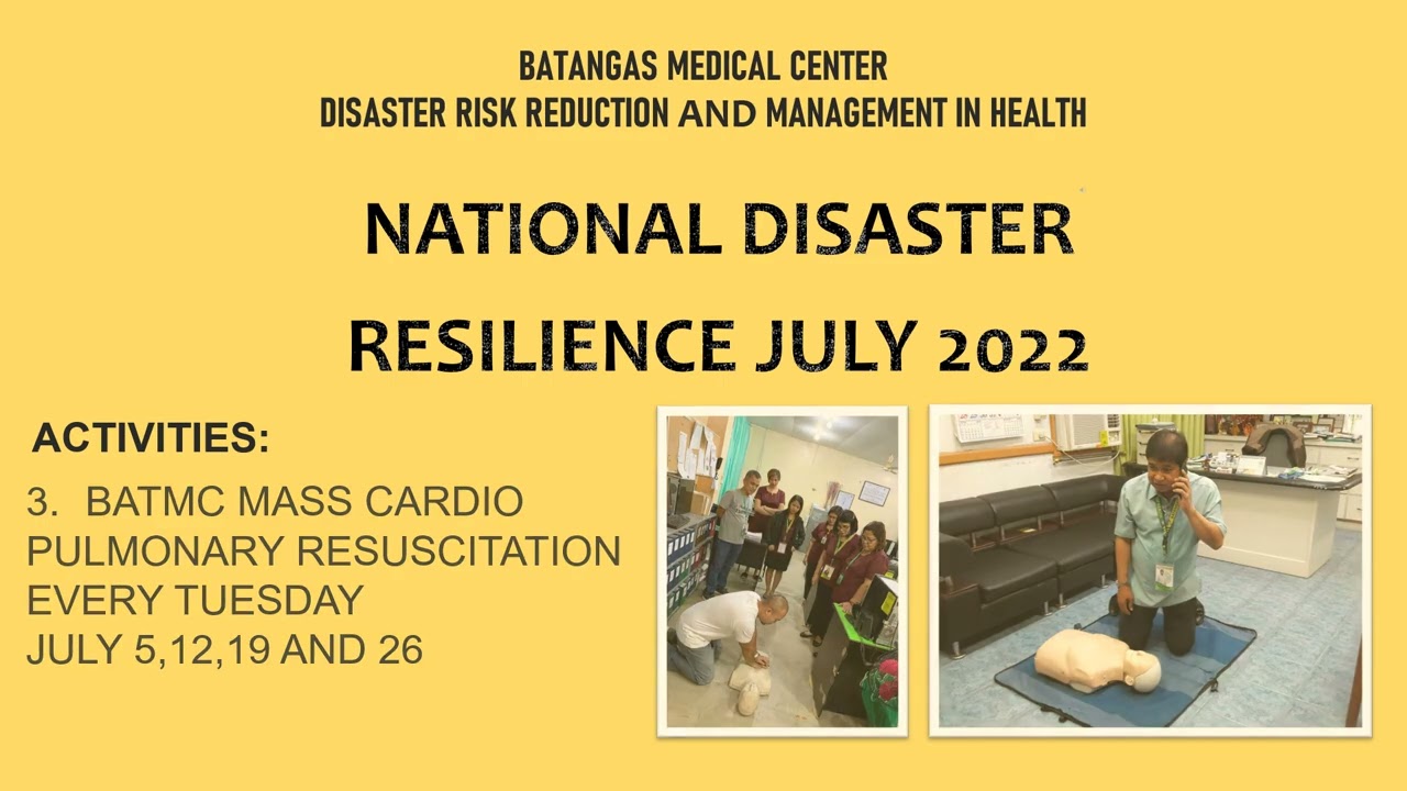 DRRM-H Activities for National Disaster Resilience Month this July 2022