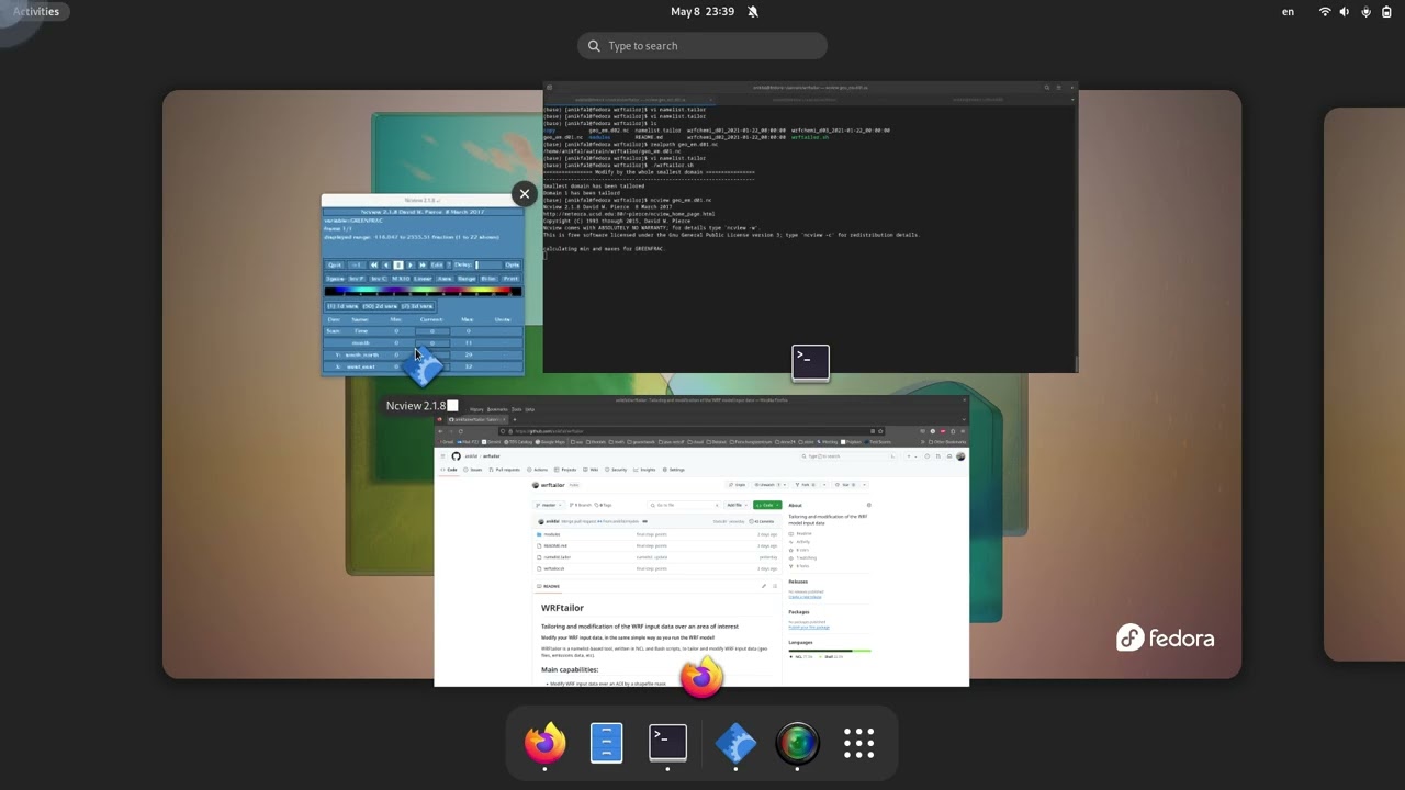 Modify WRF input data over the nested domain