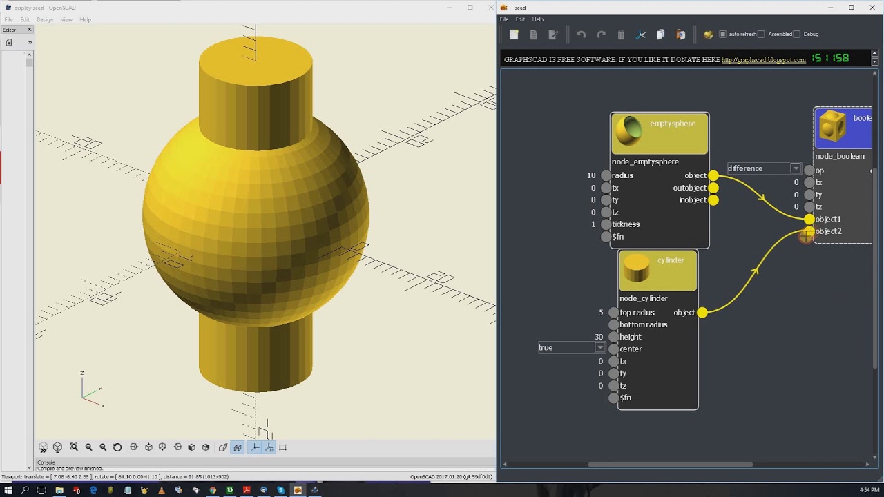 easy 3d modeling: FREE GraphScad primitives
