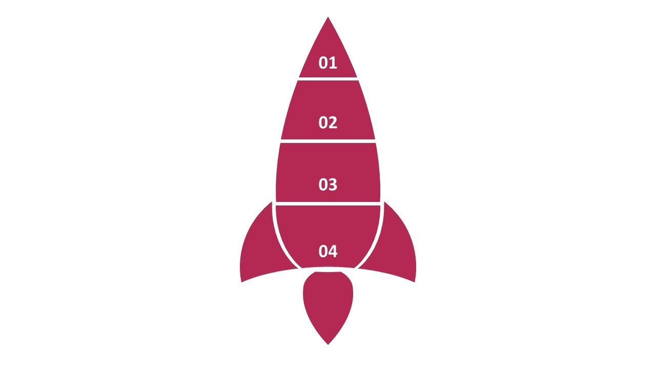 4 stage Creative rocket, PPT element PNG clipart, free powerpoint template 022