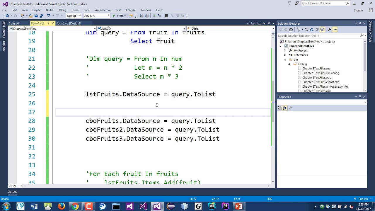 Visual Basic Programming - ComboBox, DataGridView Controls, LINQ