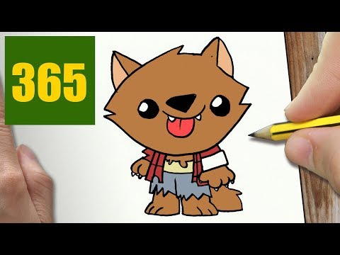 HOW TO DRAW A BABY WOLF CUTE, Easy step by step drawing lessons for kids