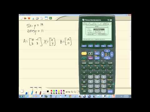 Technology in College Algebra - Linear Systems of Equations - Inverse Matrix Method - TI-89