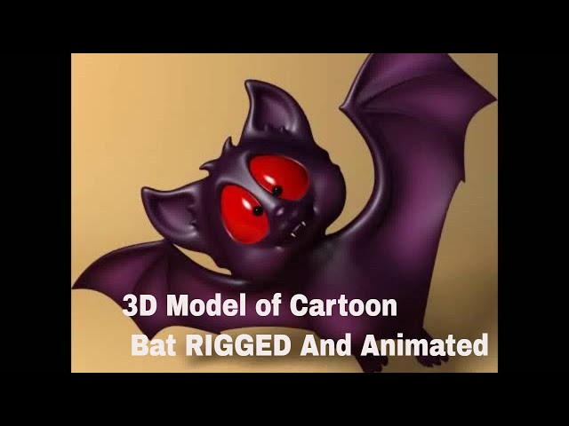 Cartoon Bat RIGGED and Animated 3D Model - FlatPyramid