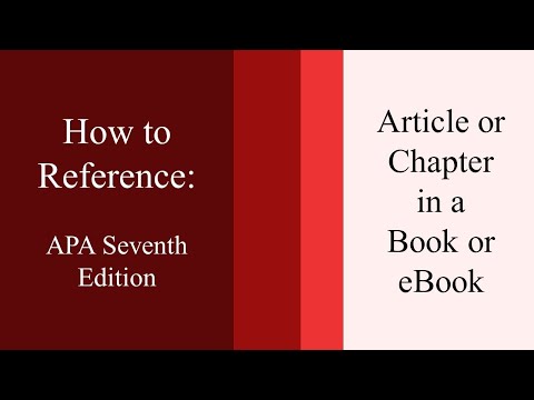 How to Reference an Article in a Book: APA Seventh Edition
