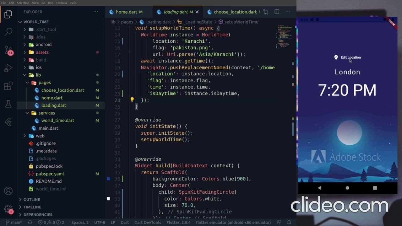 Flutter World Clock App