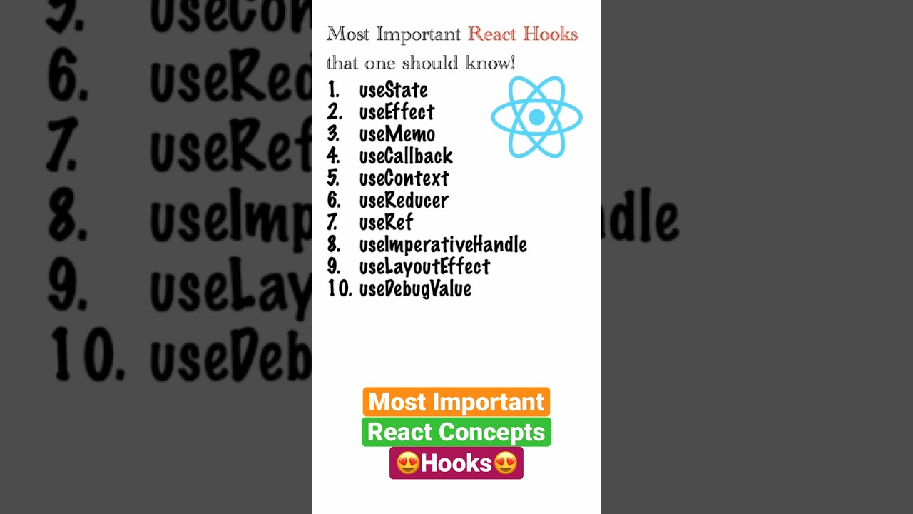 (Q-35) Most important React concepts for interviews #react #hooks #interview #most #important