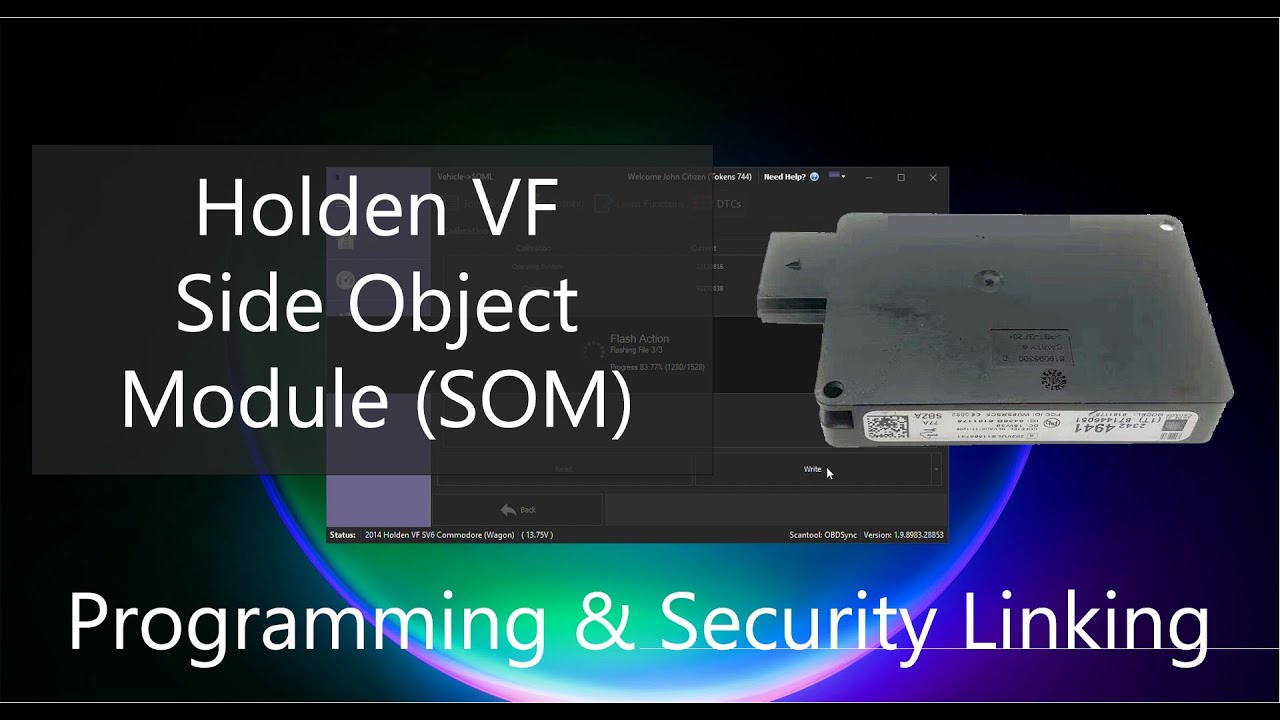 Holden VF Commodore Side Object Module (SOM/SBZA) Programming and Security Linking