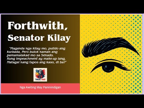 Forthwith, Senator Kilay
