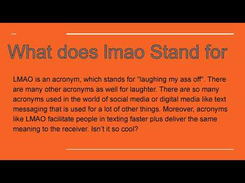 what does lmao stand for