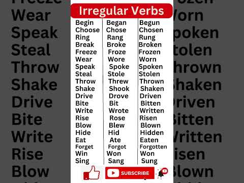 Verbs (Irregular) #verbs #english #vocabulary