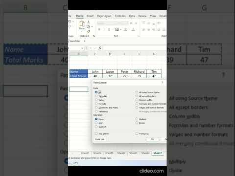 Excel Tricks - Paste special - Transpose