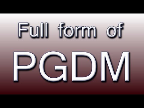 Full form of PGDM