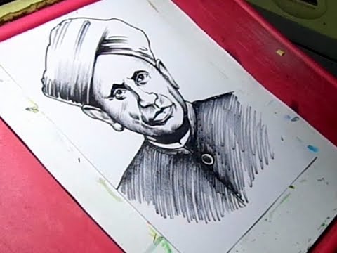 How to Draw Sir C V Raman Drawing for Kids – Art Blog
