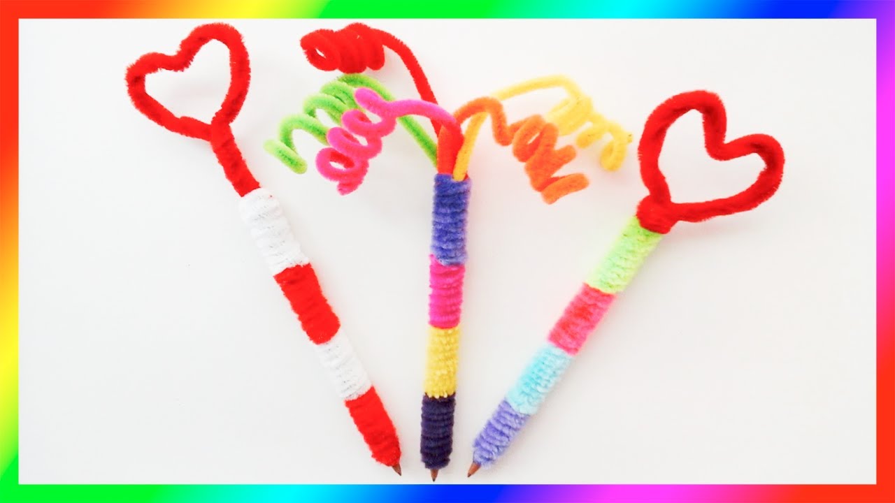 Lapiceros decorados - plumas decoradas - Decorated pencils - Crayons décorés -  PapelyManualidades