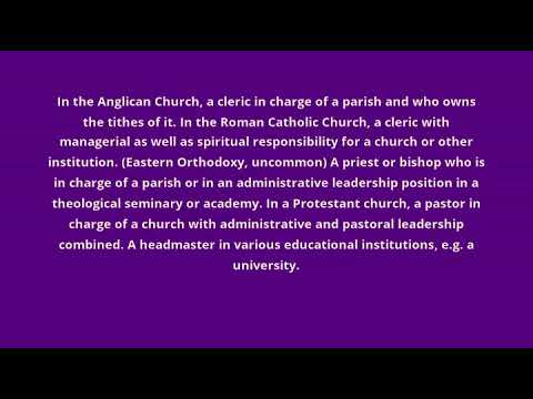 what is the meaning of rector