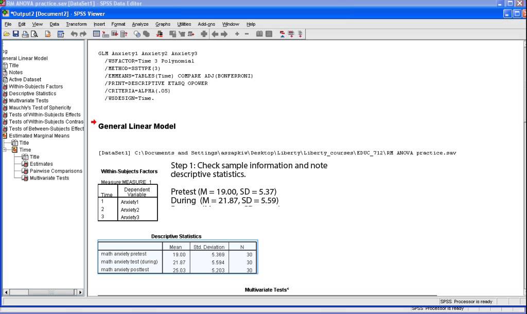 SPSS Tutorial: Repeated measures ANOVA